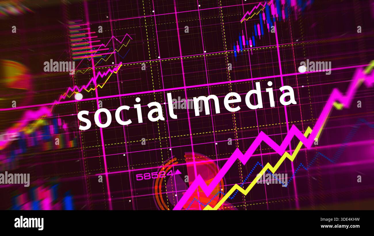 Social media charts and graphs diagram concept 3d illustration Stock ...