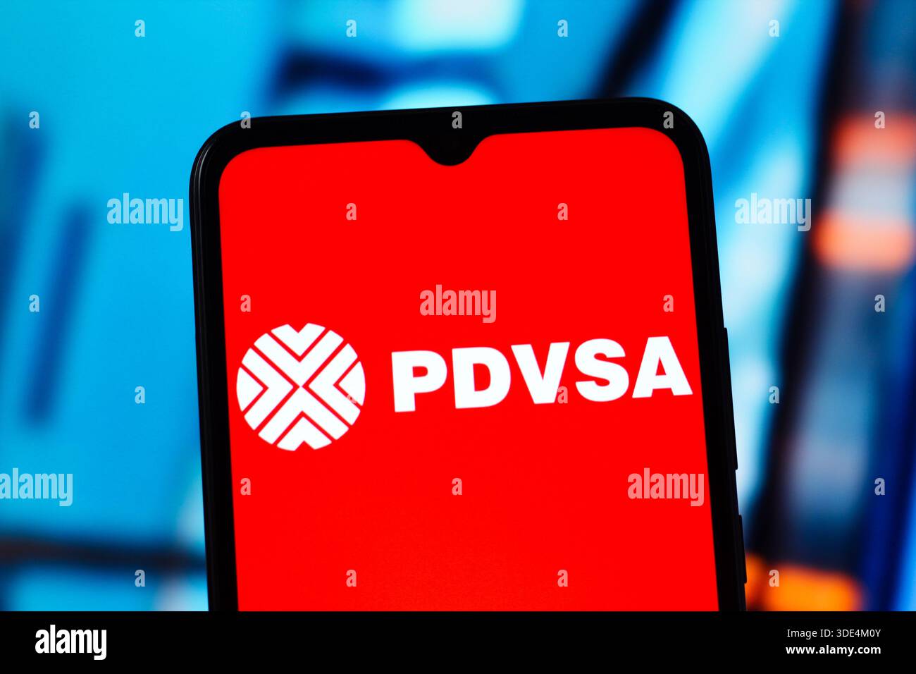 In this photo illustration, the PDVSA (Petróleos de Venezuela) logo is ...