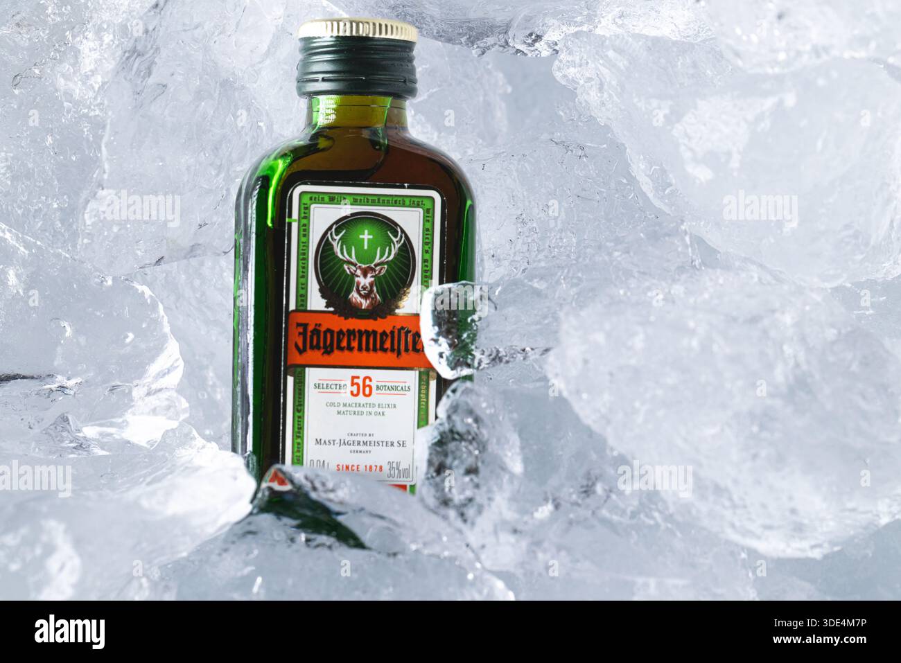 Lviv, Ukraine - February 5, 2026: Jägermeister bottle, German digestive ...