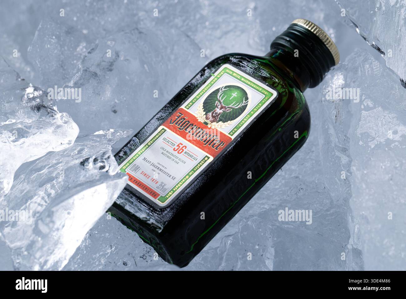 Lviv, Ukraine - February 5, 2026: Jägermeister bottle, German digestive ...