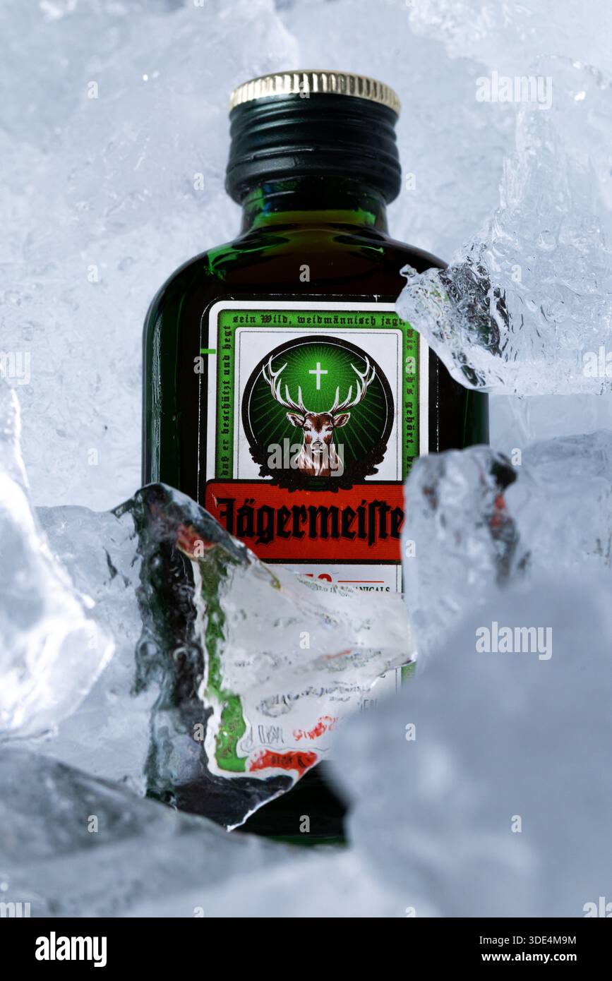 Lviv, Ukraine - February 5, 2026: Jägermeister bottle, German digestive ...