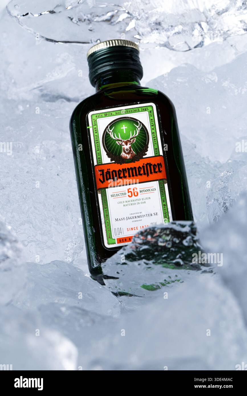 Lviv, Ukraine - February 5, 2026: Jägermeister bottle, German digestive ...