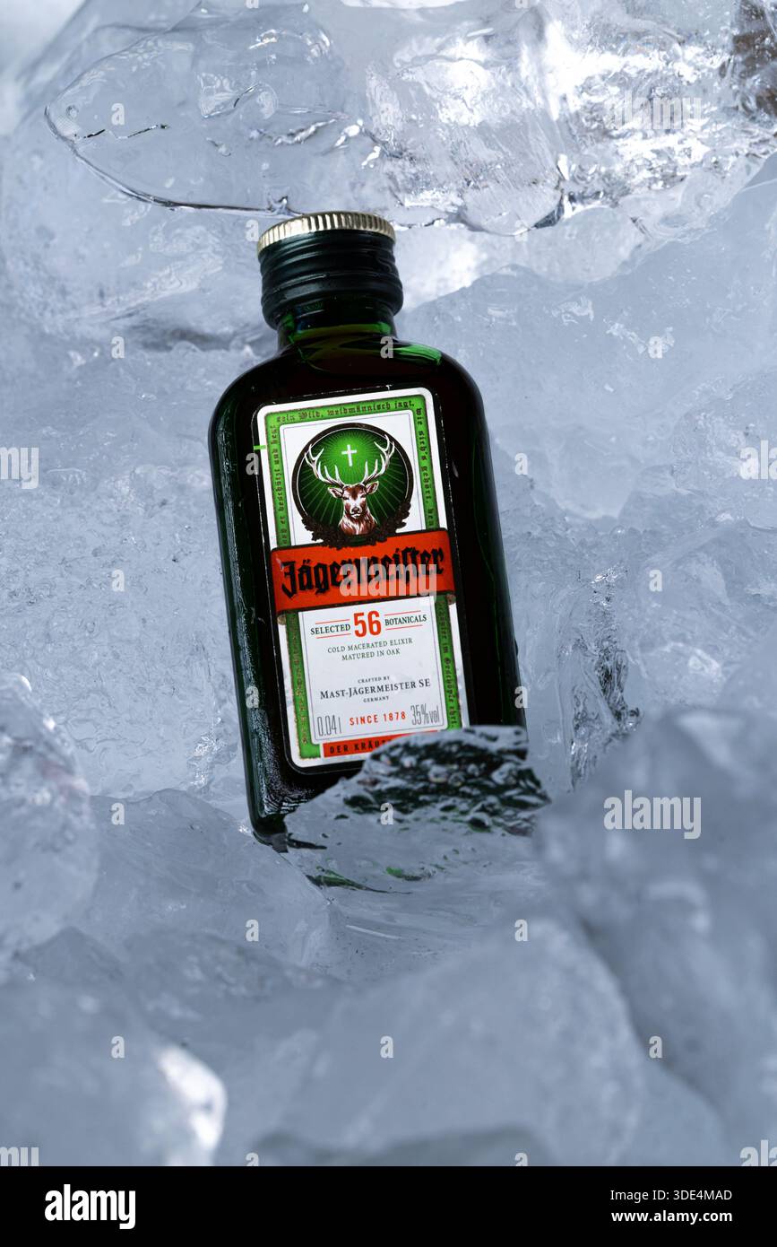 Lviv, Ukraine - February 5, 2026: Jägermeister bottle, German digestive ...