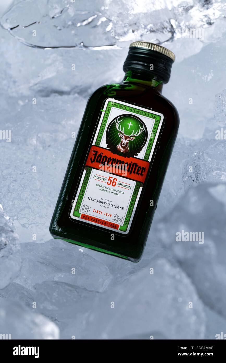 Lviv, Ukraine - February 5, 2026: Jägermeister bottle, German digestive ...