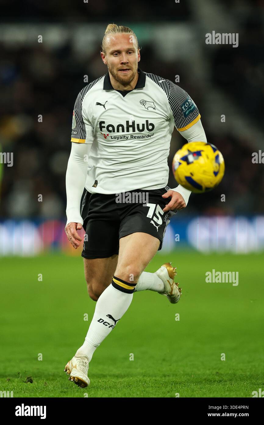 Derby County's Lars-Jorgen Salvesen during the Sky Bet Championship ...