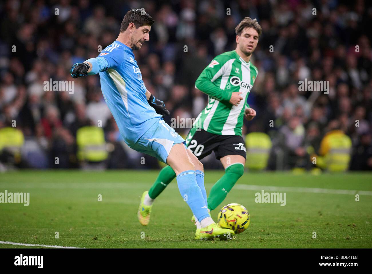 Real Madrid CF’s Thibaut Courtois during La Liga match. January 4, 2026 ...
