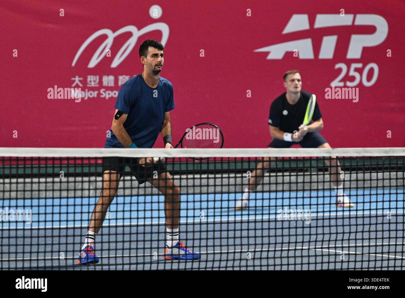 An American tennis player Vasil Kirkov and a Dutch tennis player Bart ...