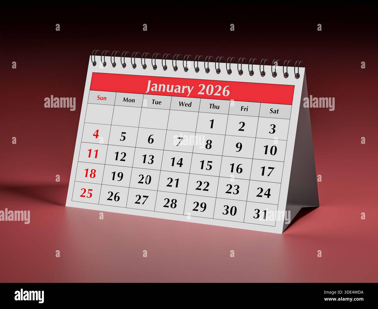 One page calendar 2026 hi-res stock photography and images - Alamy