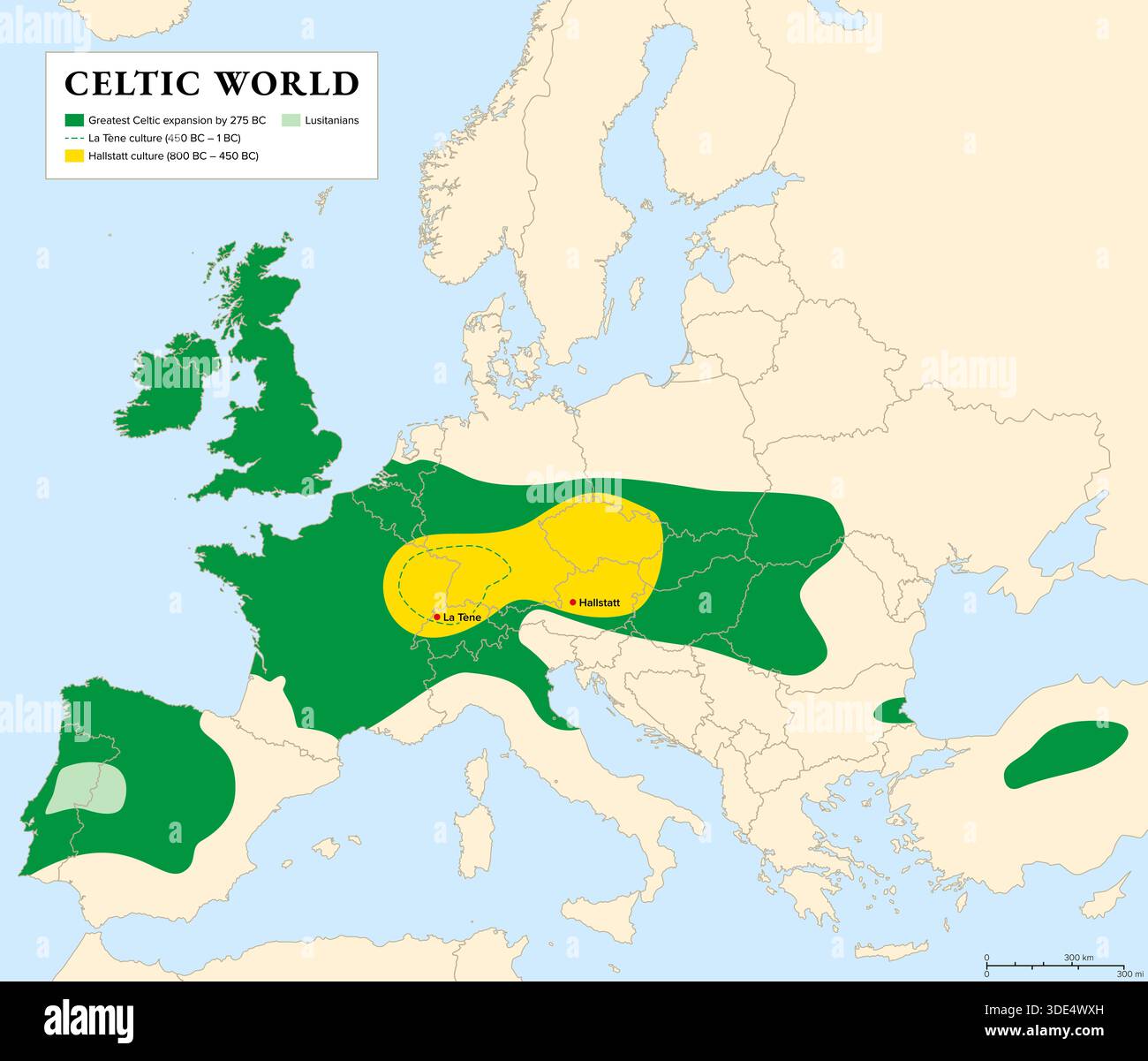 Celtic world, history map of the Celts, a collection of Indo-European ...