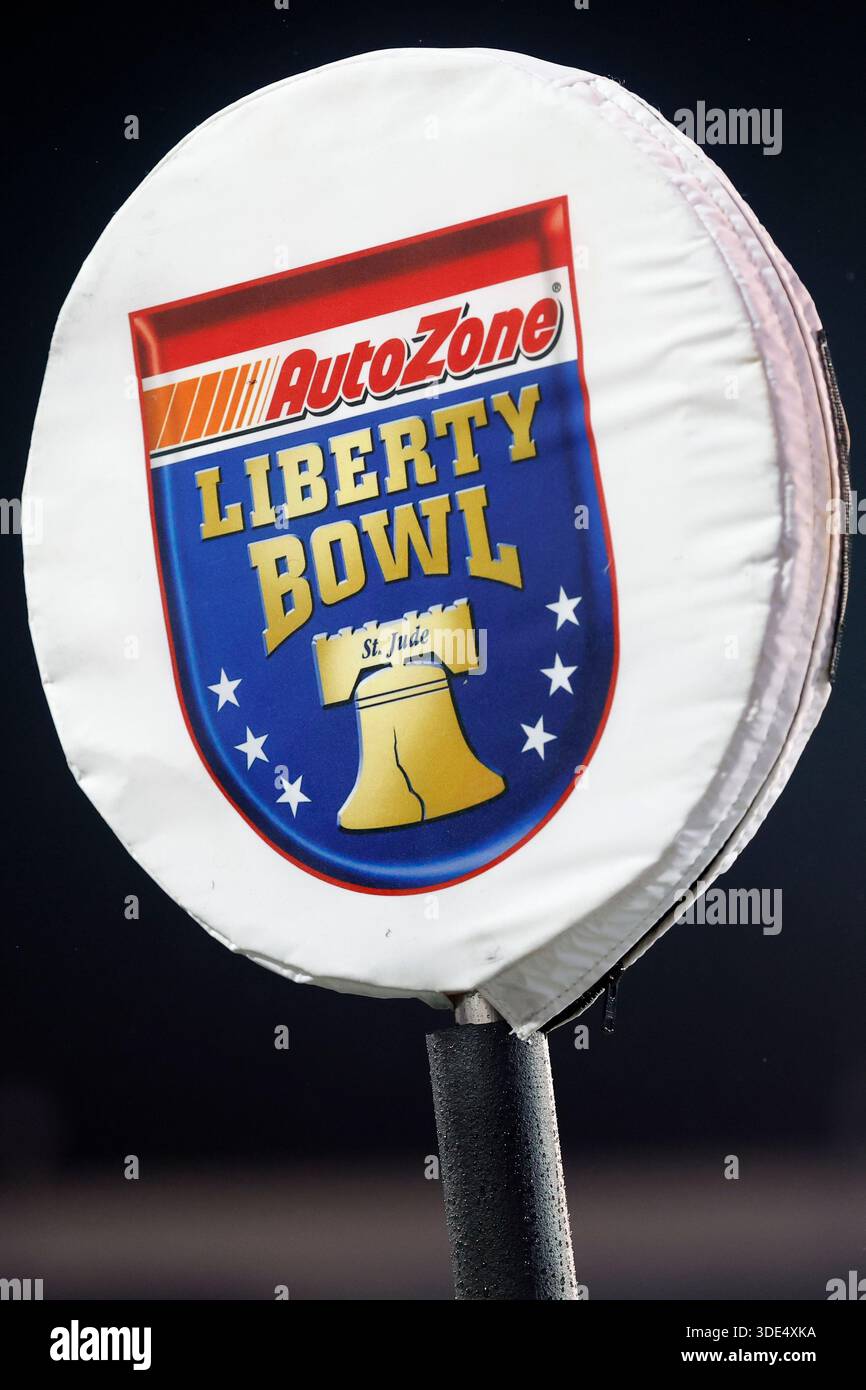 MEMPHIS, TN - JANUARY 02: A ball marker with Auto Zone Liberty Bowl ...