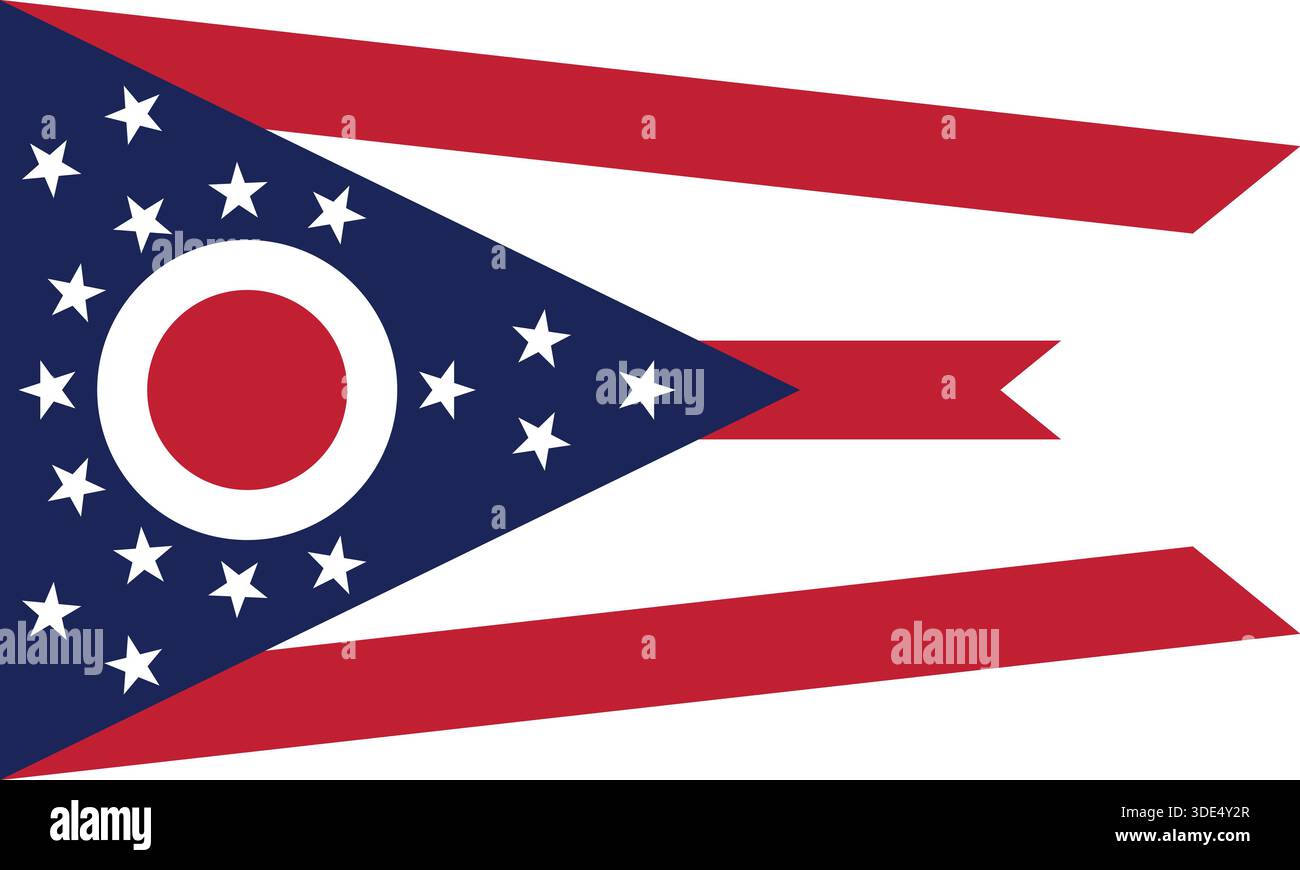 Flag of Ohio, Official State Flag of Ohio Vector Illustration Stock ...
