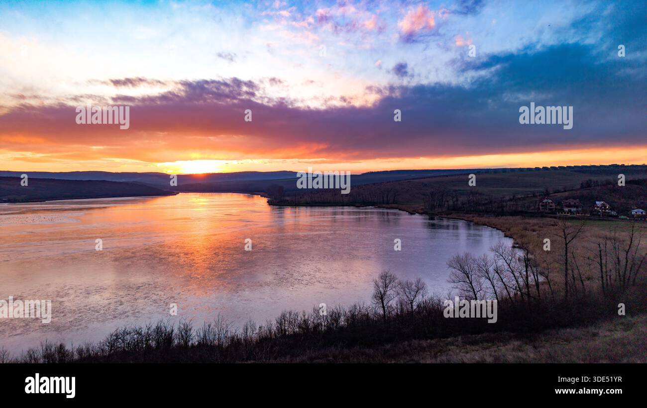 Aerial view dumbrava lake in hi-res stock photography and images - Alamy
