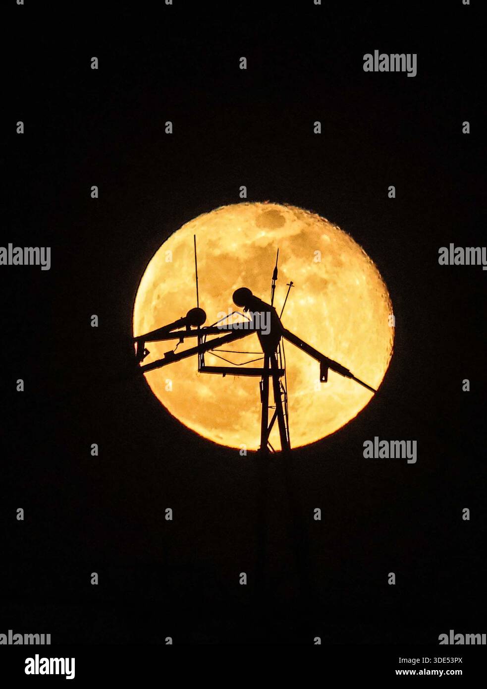 A view of the first full moon of 2026, also called the "Wolf Moon ...