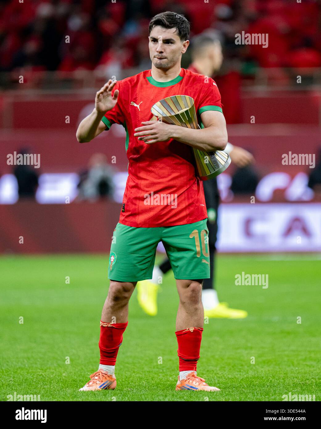 Brahim Díaz of Morocco thanks Moroccan fans after the Africa Cup of ...
