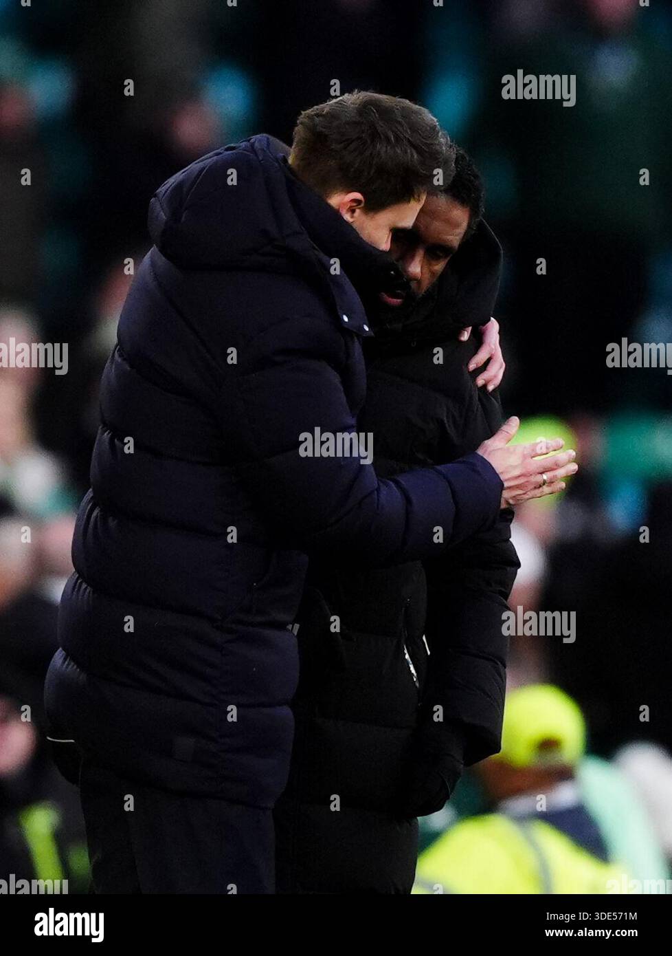 Celtic manager Wilfried Nancy and Rangers manager Danny Rohl following ...