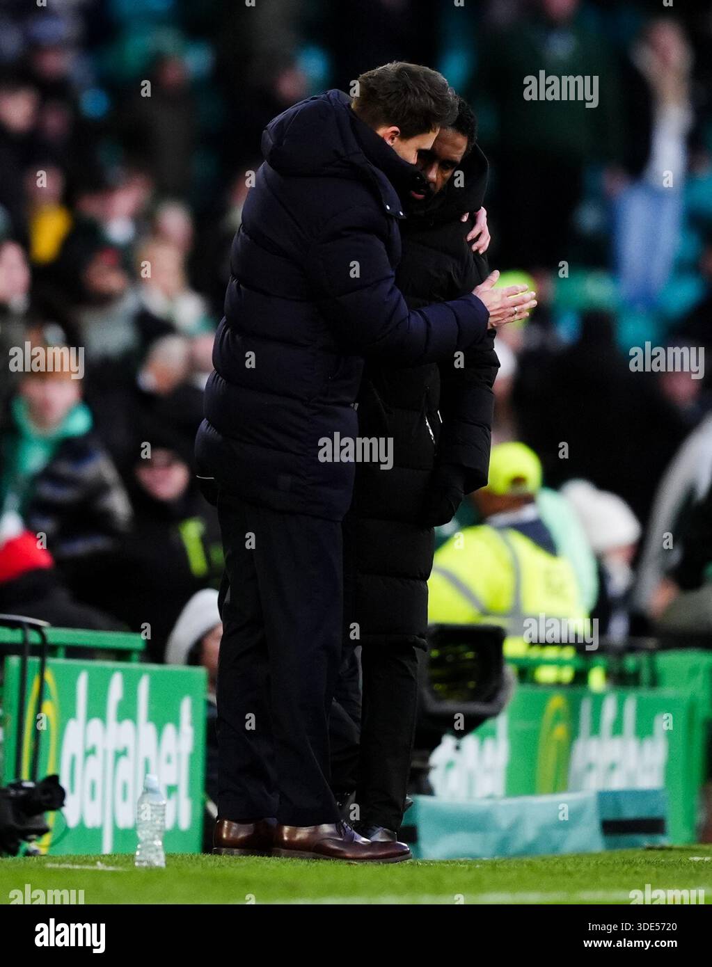 Celtic manager Wilfried Nancy and Rangers manager Danny Rohl following ...