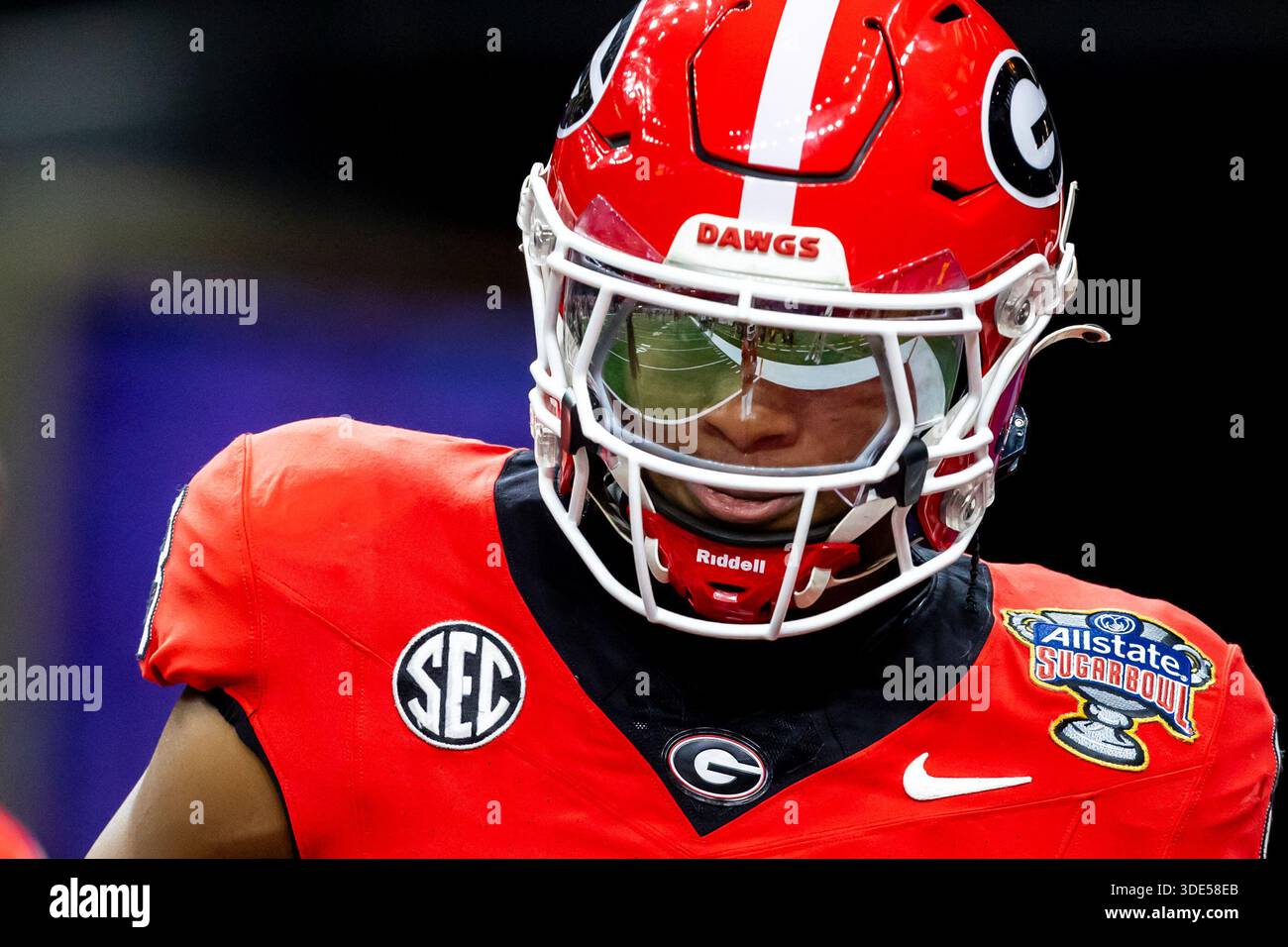 NEW ORLEANS, LA - JANUARY 01: WR Colbie Young #8 of the Georgia ...