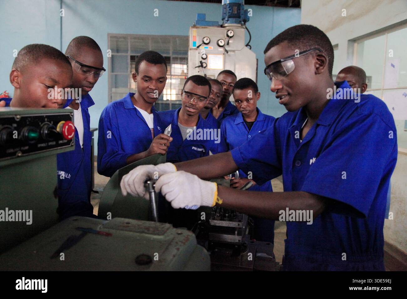 Rwanda, Kigali. Students during practical work at Kigali based ...
