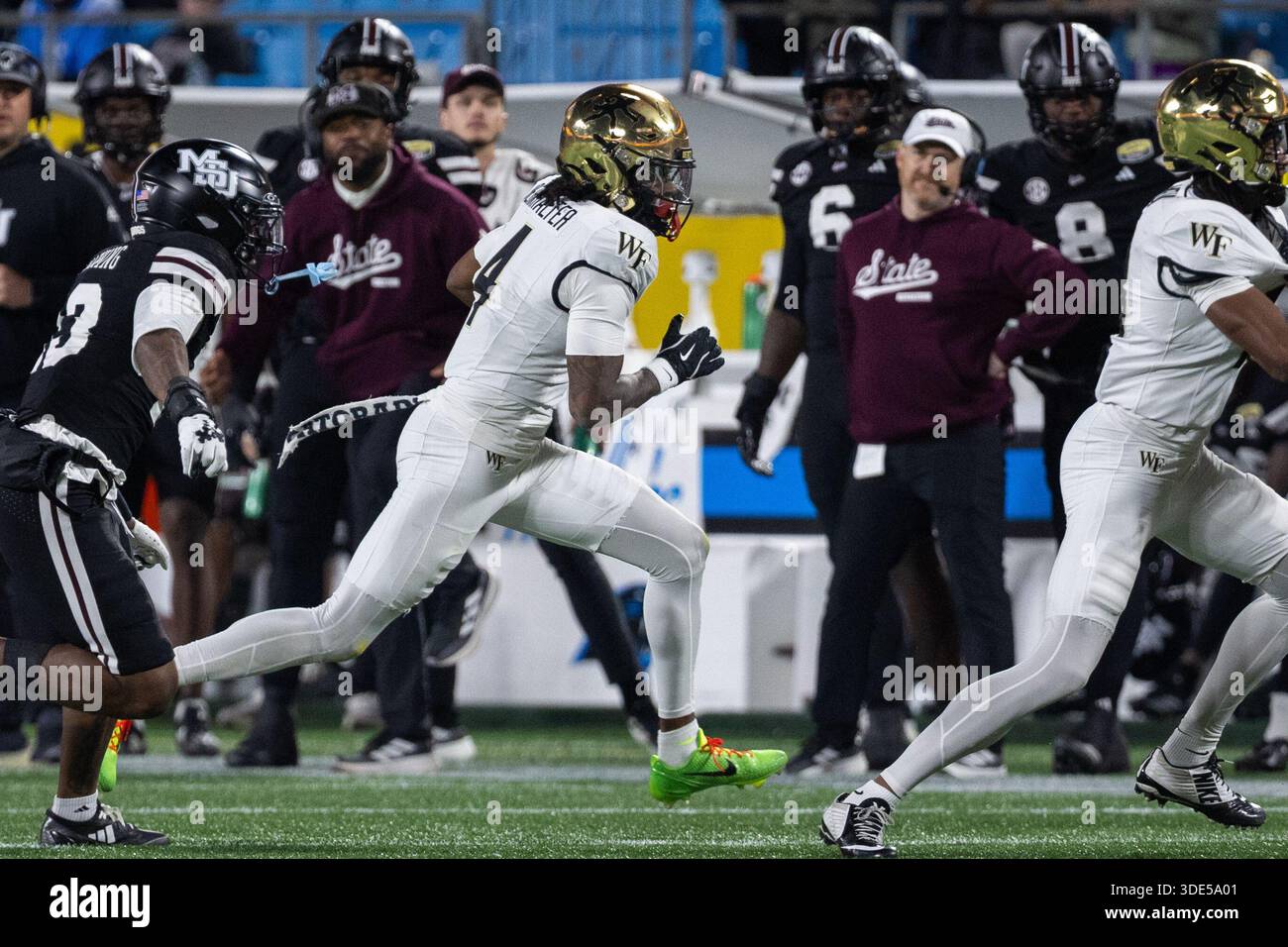 Wake Forest wide receiver Sterling Berkhalter (4) runs the ball against ...