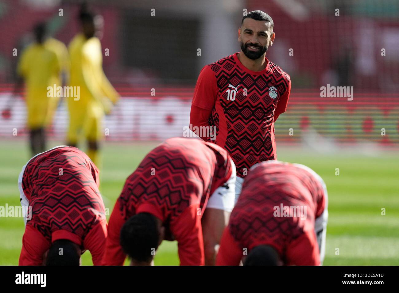Egypt's Mohamed Salah smiles during the warm up ahead of the Africa Cup ...