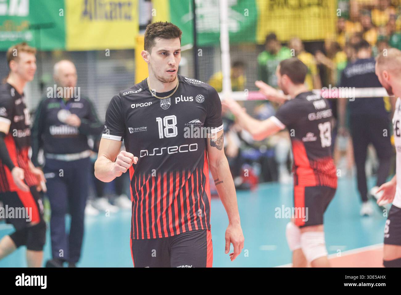 Klemen Cebulj of Asseco Resovia seen in action during the Polish Cup ...