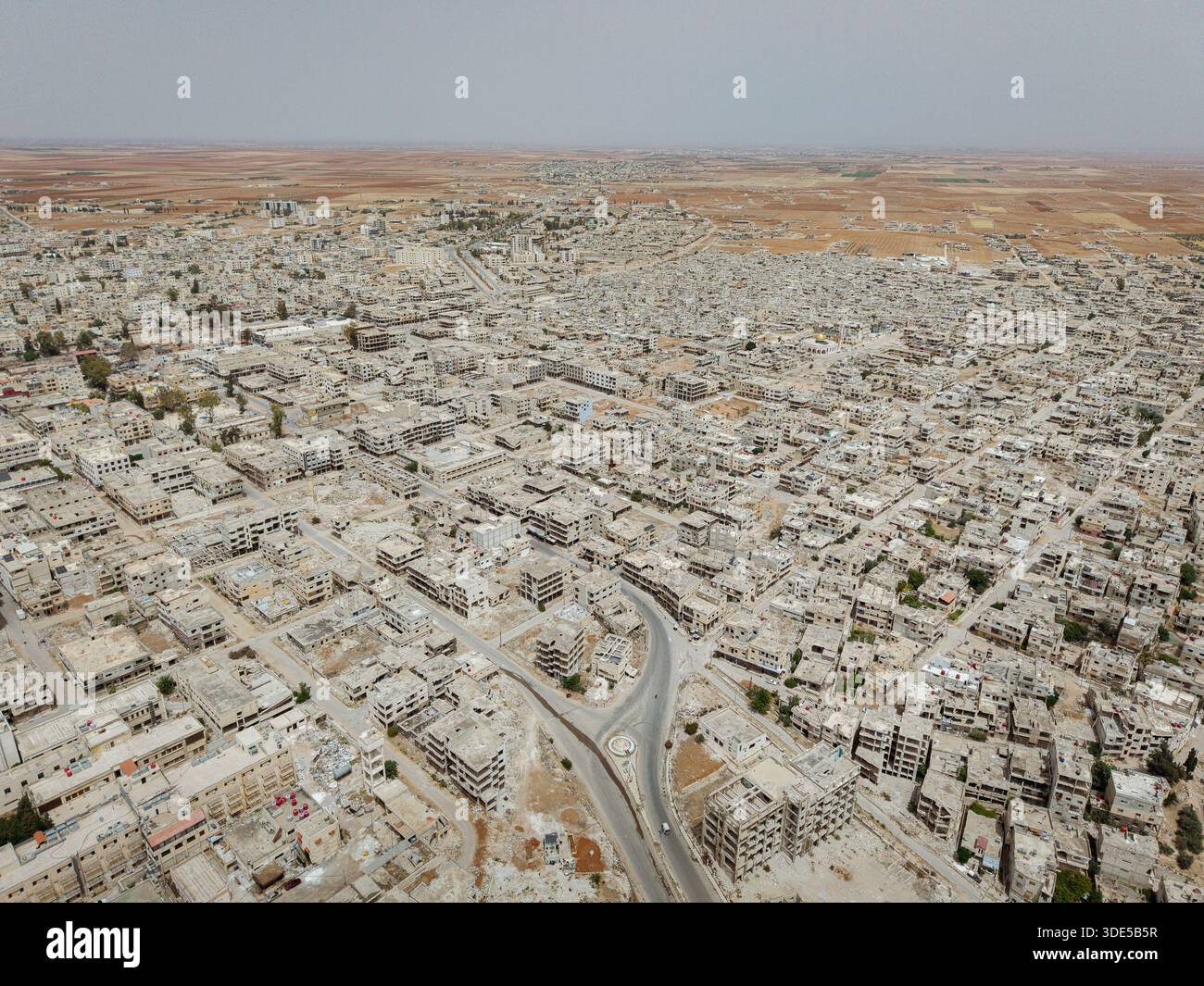May 18, 2025, Daraa Governorate, Syria: Aerial view of war-devastated ...