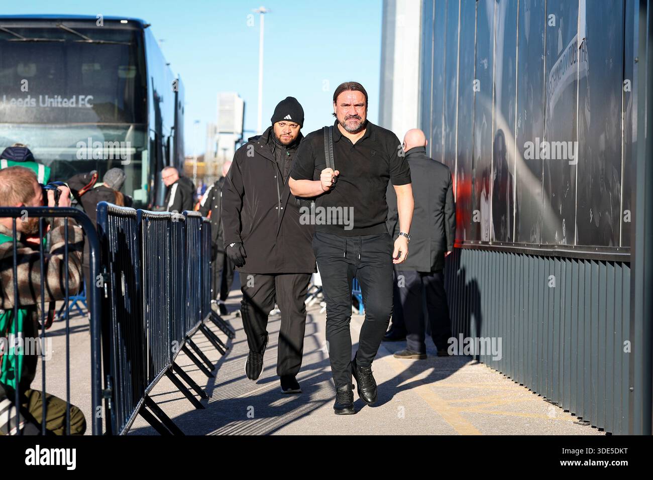 Leeds United Manager Daniel Farke [GER] arrives off coach during the ...