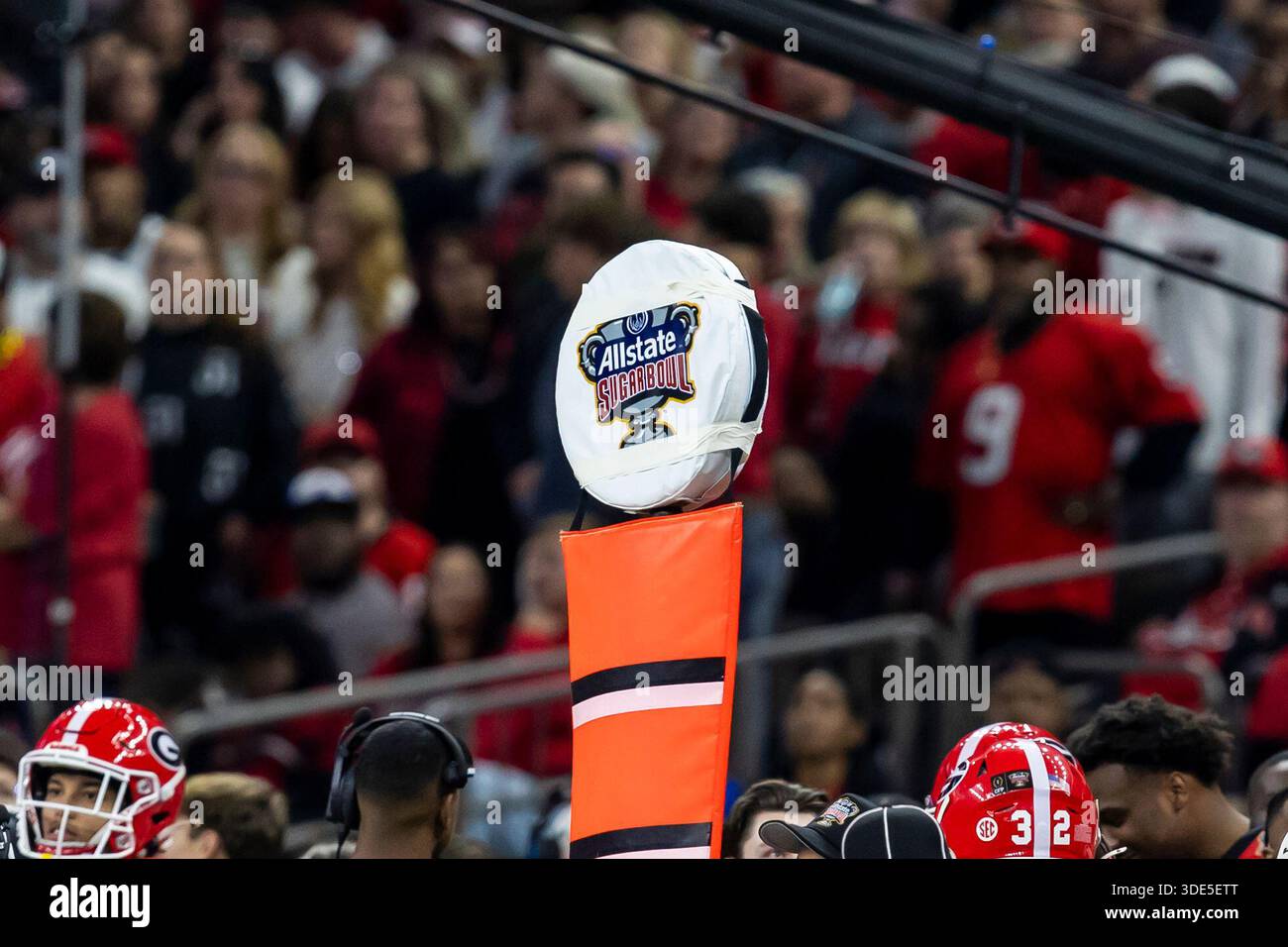 NEW ORLEANS, LA - JANUARY 01: An All State Sugar Bowl branded pylon on ...