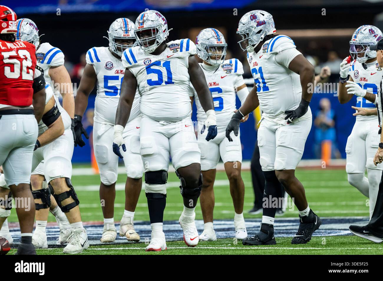 NEW ORLEANS, LA - JANUARY 01: OL Delano Townsend #51 of the Ole Miss ...