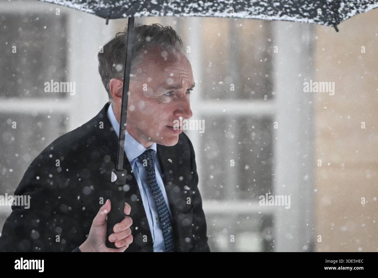 Chief Executive Officer of AXA Thomas Buberl arrives for a meeting with ...