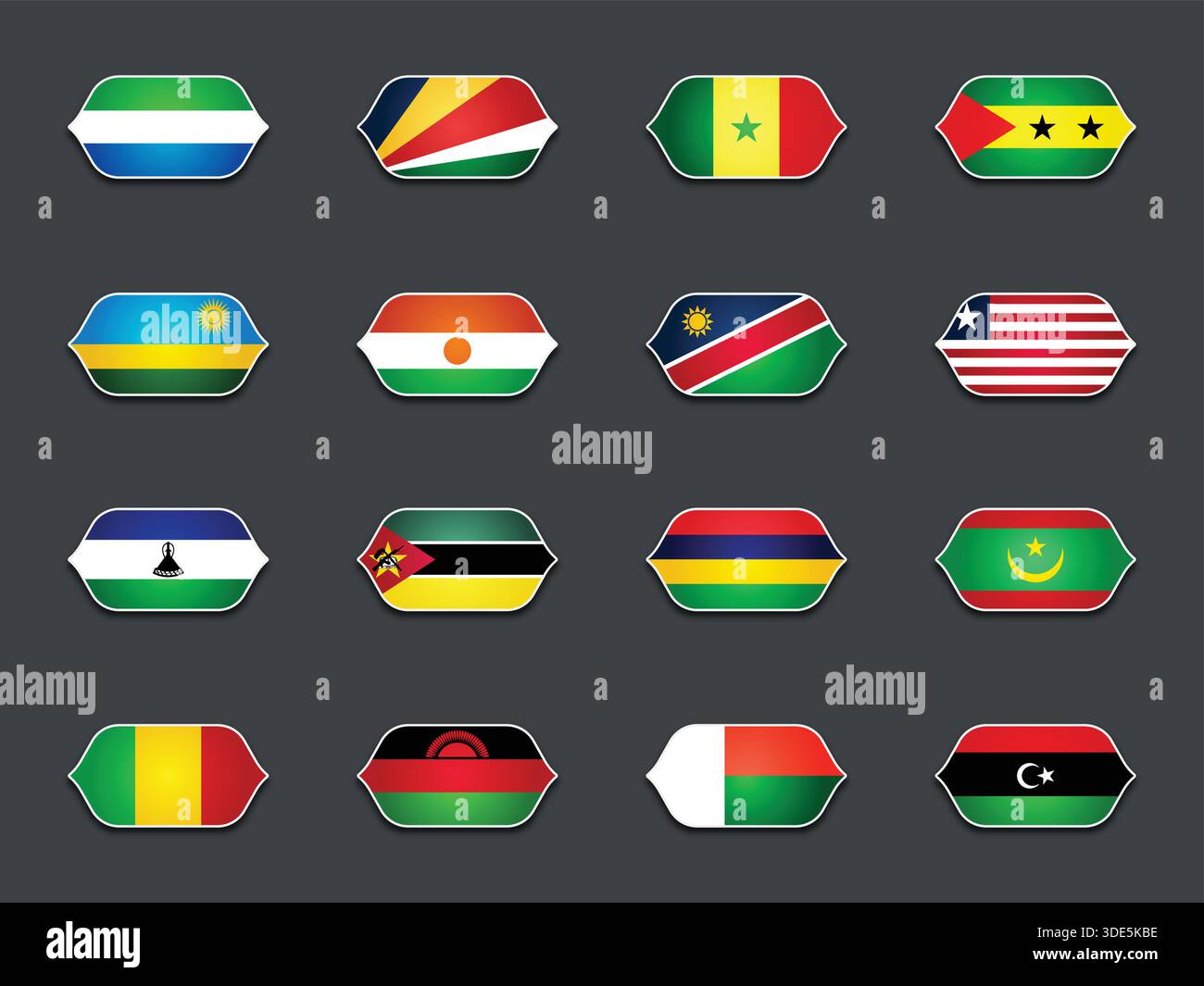 Illustration various flags on Stock Vector Images - Alamy