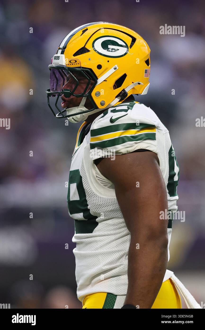 Green Bay Packers defensive end Barryn Sorrell lines up for a play ...