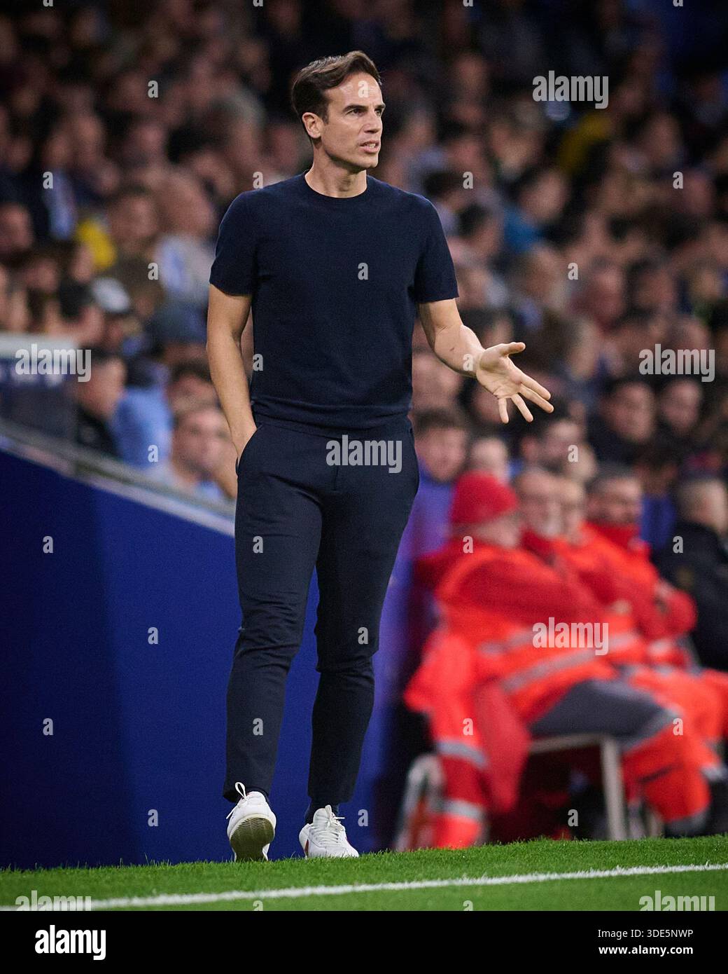 Rayo Vallecano’s coach Inigo Perez during La Liga match. December 7 ...
