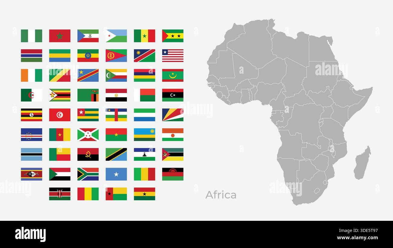 Vector Map of Africa with Regional Borders and All African Country ...