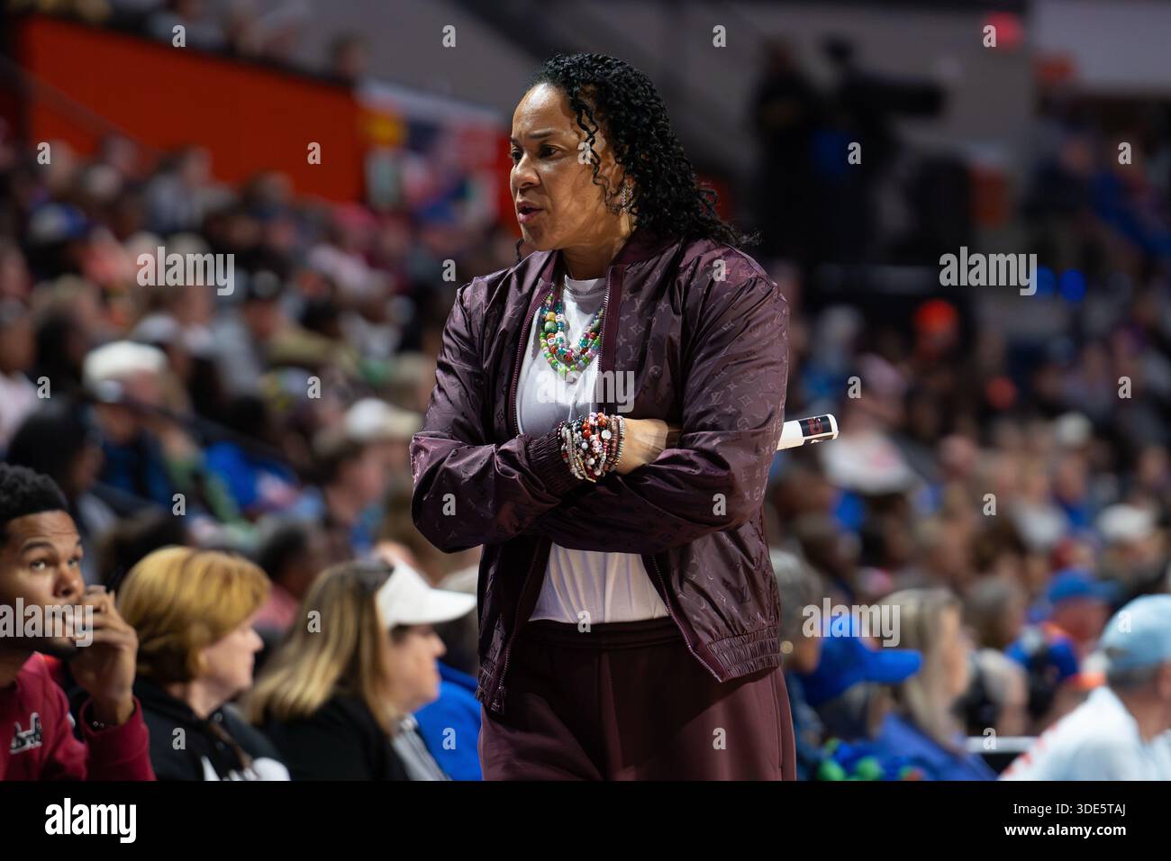 South Carolina head coach Dawn Staley as her team plays Florida during ...