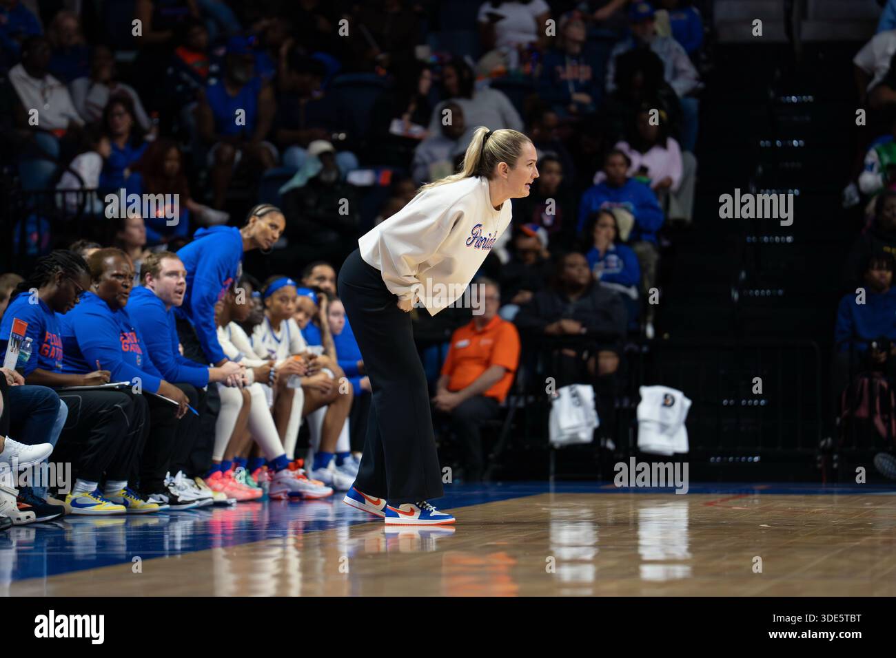Florida head coach Kelly Rae Finley as her team plays South Carolina ...