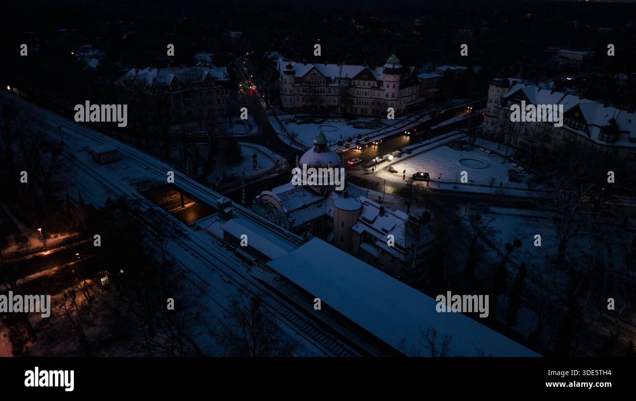Drohnenansicht vom Mexikoplatz in Berlin Zehlendorf am 5. Januar 2026 ...