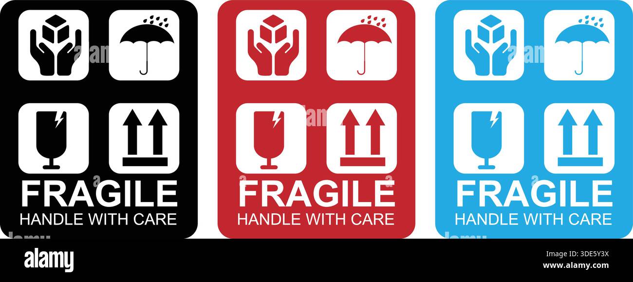 Fragile handle care arrows Stock Vector Images - Alamy