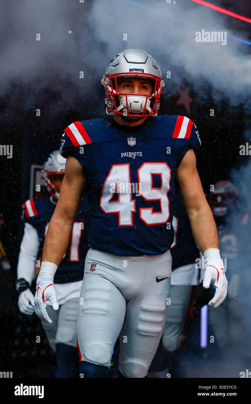 New England Patriots linebacker Chad Muma (49) enters the field prior ...