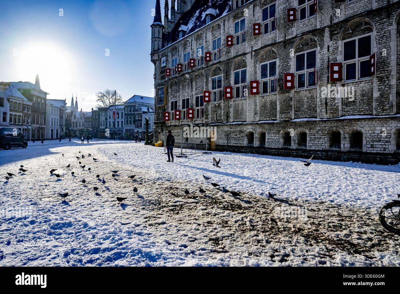GOUDA - Overview of Gouda in the snow ANP /HOLLANDSE HOOGTE /ROBIN ...