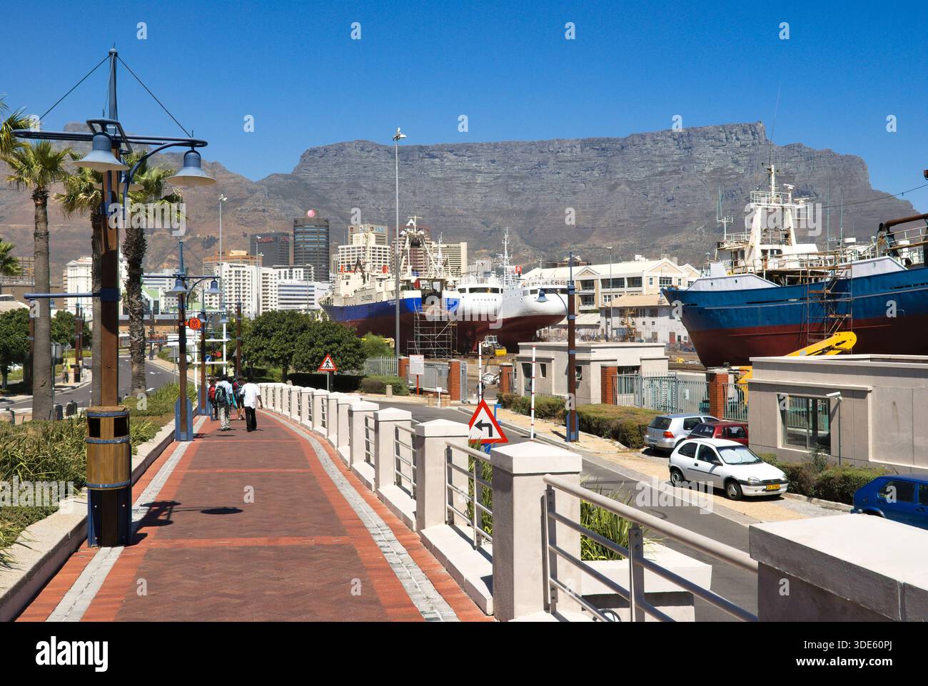 View towards Table Mountain from the walking path along Syncrolift Dry ...