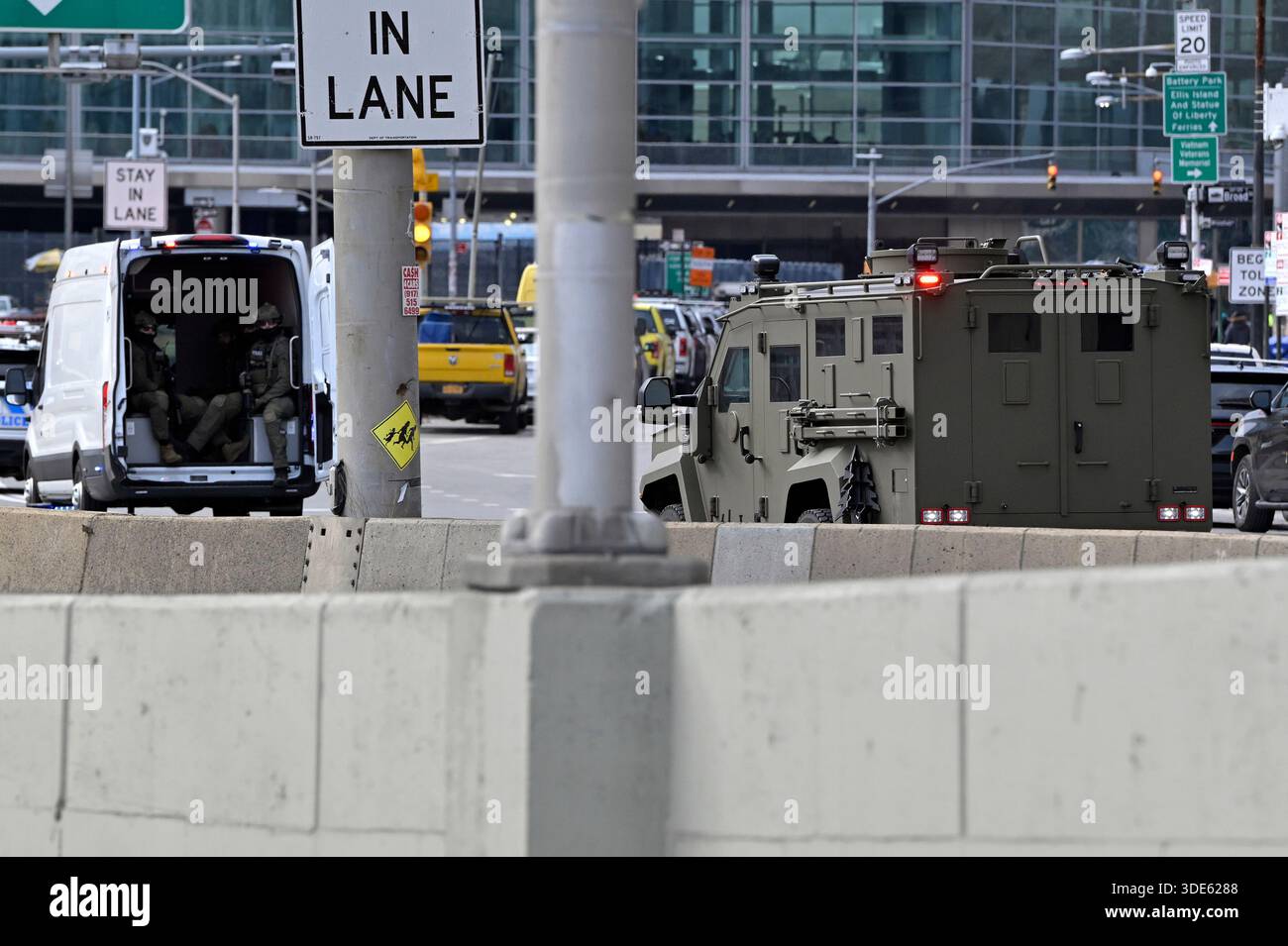 An armored vehicle in a motorcade transports ousted Venezuelan ...