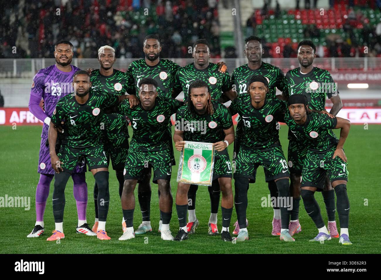 Nigeria players pose ahead of the the Africa Cup of Nations round of 16 ...