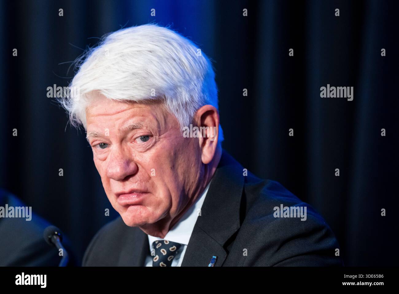 Chairperson of 2026 IIHF World Junior Championship Franz Reindl, during ...