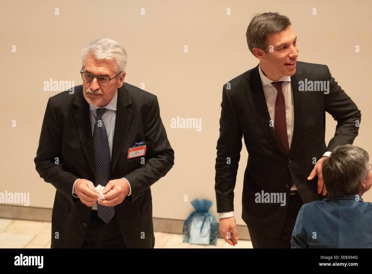 Voka chairman Rudy Provoost and Voka's Frank Beckx (R) are pictured at ...