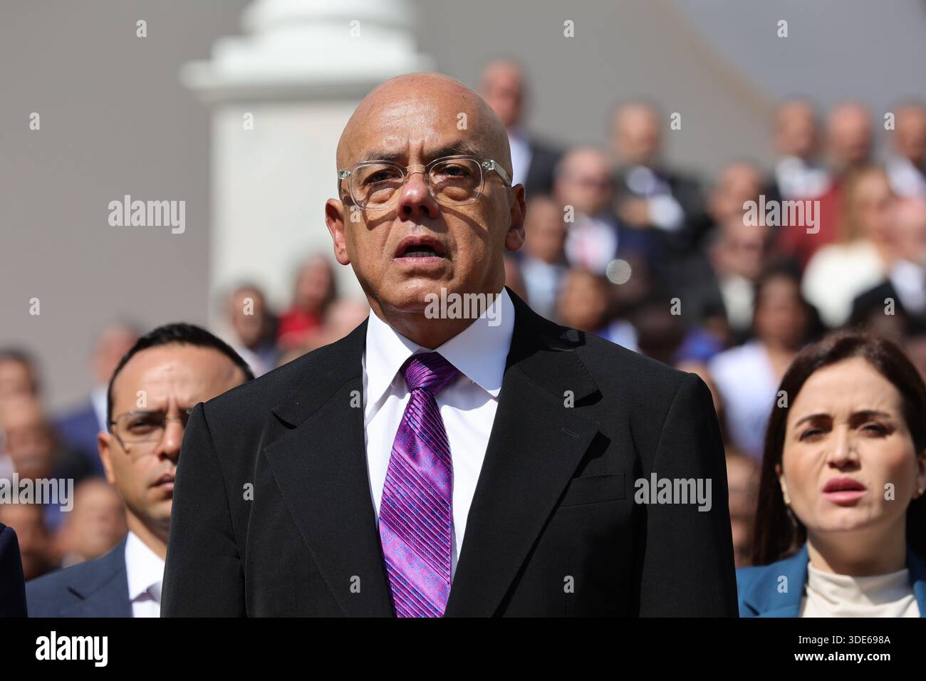 05 January 2026, Venezuela, Caracas: Jorge Rodriguez, head of ...