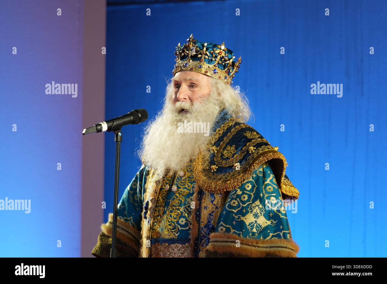 during the traditional "Cabalgata de Reyes" parade in Madrid, Spain ...