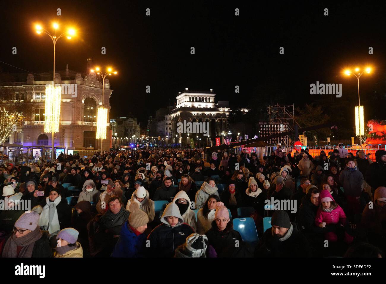 during the traditional "Cabalgata de Reyes" parade in Madrid, Spain ...
