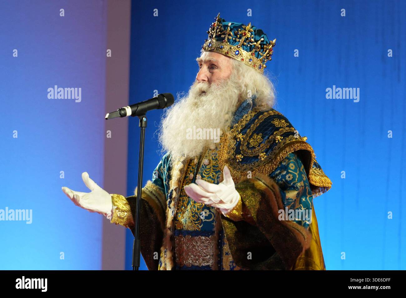 during the traditional "Cabalgata de Reyes" parade in Madrid, Spain ...
