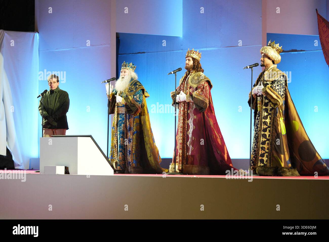 during the traditional "Cabalgata de Reyes" parade in Madrid, Spain ...